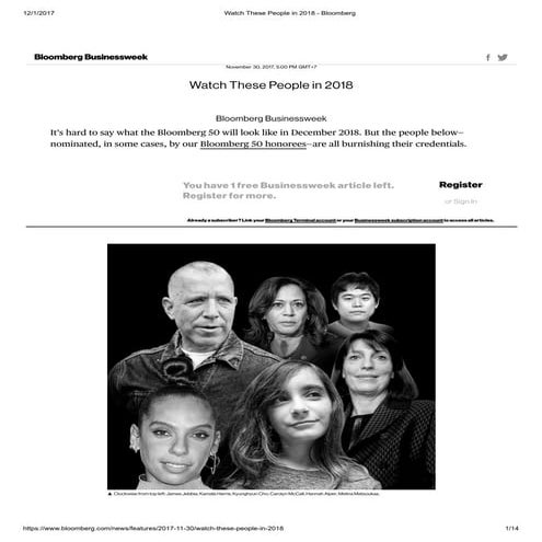 Watch these people in 2018 bloomberg | PDF