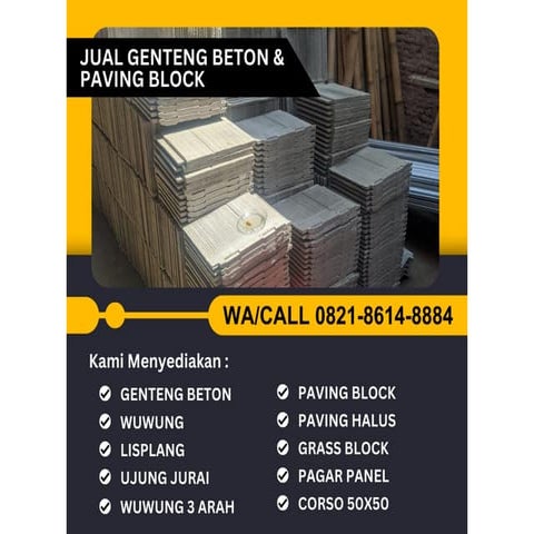WA/TELP 0821-8614-8884, Supplier Genteng Beton Datar Terdekat Di Kediri ...