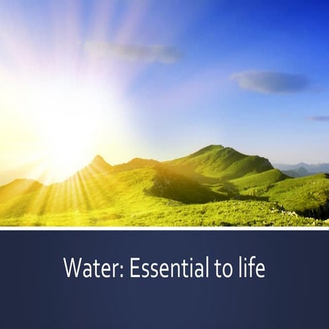 Water - The Life Giving Liquid | PPT | Chemistry | Science