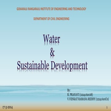 Water & its sustainable development | PPTX