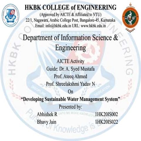 AICTE activity on Water Conservation spreading awareness | PPTX