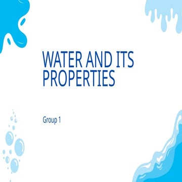 Properties of Water Presentation | PPTX