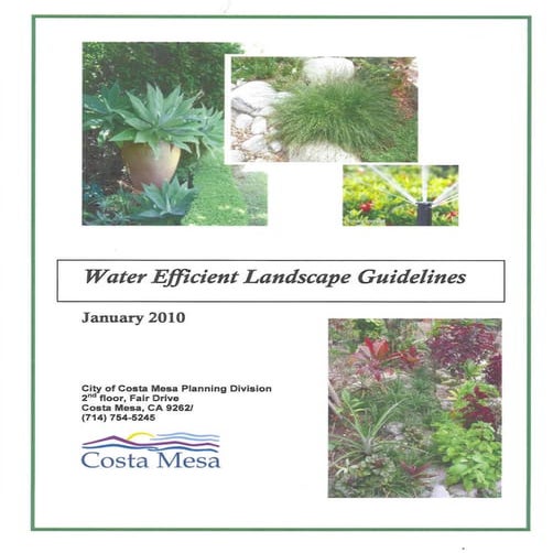 Water Efficient Landscape Guidelines - Costa Mesa, California | PDF