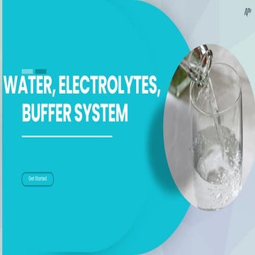 LESSON 5: WATER, ELECTROLYTES, BUFFER SYSTEM | PDF