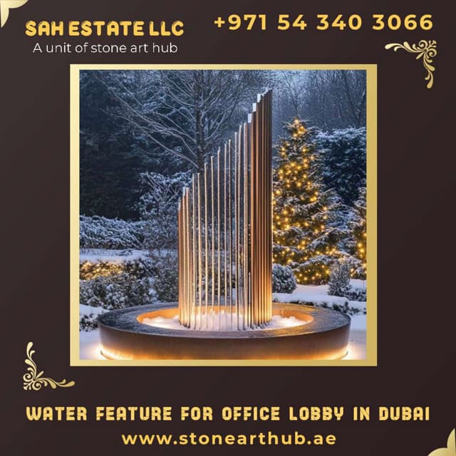 Water Feature For Office Lobby in Dubai - ☎ +971 54 340 3066 | PDF