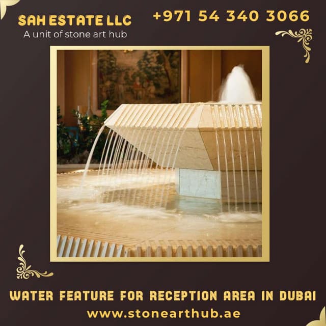 Water Feature For Reception Area in Dubai - ☎ +971 54 340 3066 | PDF