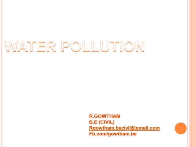 Ppt on water pollution | PPT