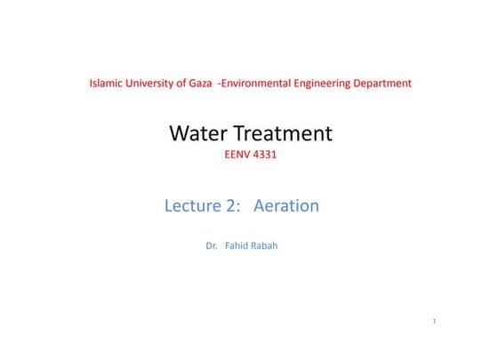 Aeration and Types of Aerators | PPT