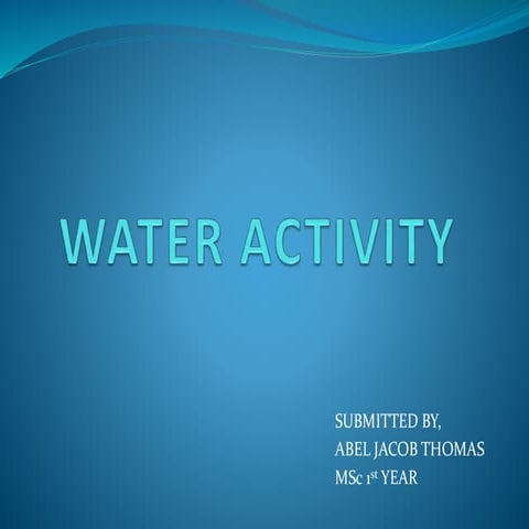 Water activity and different instruments to determine Aw | PPTX