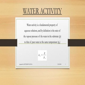 Water activity and types of food based on water activity | PPTX