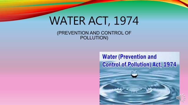 Water act 1974 | PDF