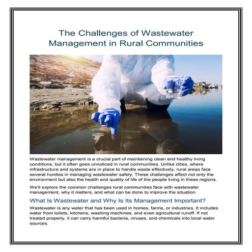 The Challenges of Wastewater Management in Rural Communities | PDF