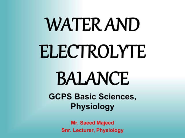 Water balance ppt | PPTX