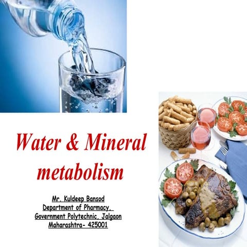 Water and mineral metabolism | PPT