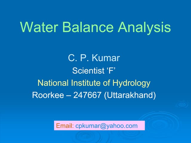 Water balance diagram | PDF