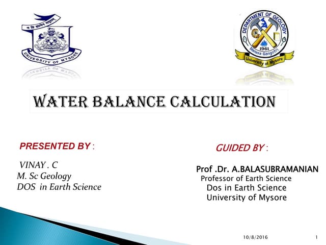 The water budget | PPT