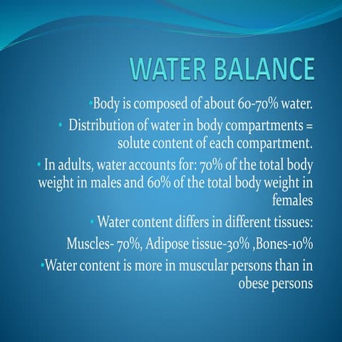 Water balance ppt | PPTX