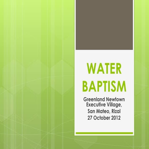 Water baptism | PPT