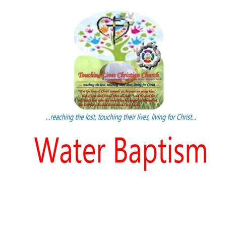 Manual on Biblical Water Baptism for Born-Again Christians | PPT