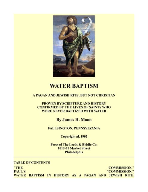Doctrine of Baptism - Part 1 | PPT