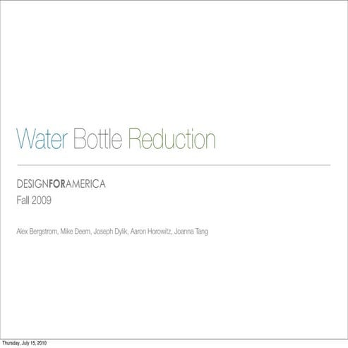 Water Bottle Design Project Final Presentation | PPT