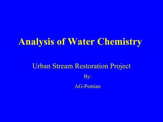 Chemistry Of Water | PPT | Chemistry | Science