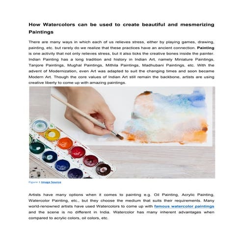 How Watercolors can be used to create beautiful and mesmerizing ...