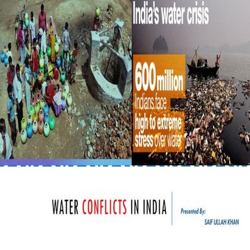 water conflicts and claims arising due to water shortages | PPTX