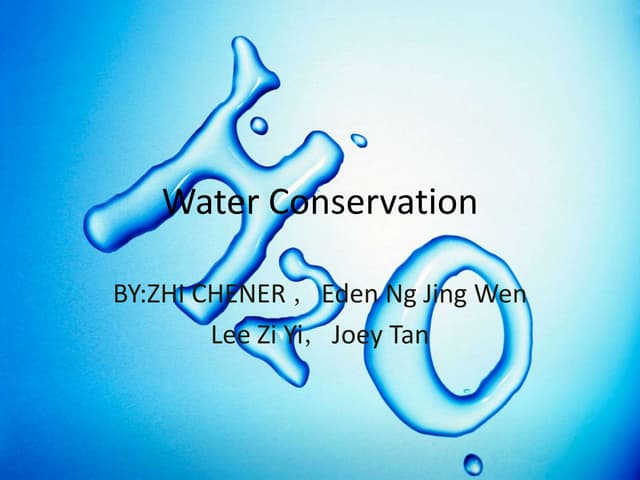 Water Conservation ppt presentation | PPT