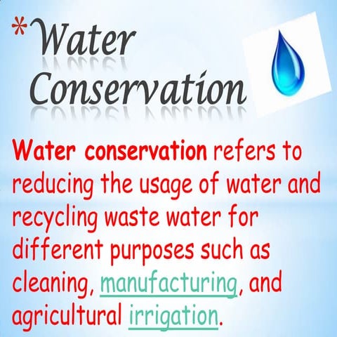 Water conservation. | PPT