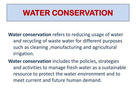 Water conservation ppt | PPT