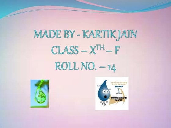 Water Conservation ppt presentation | PPT