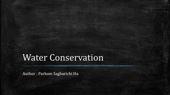 Water Conservation ppt presentation | PPT
