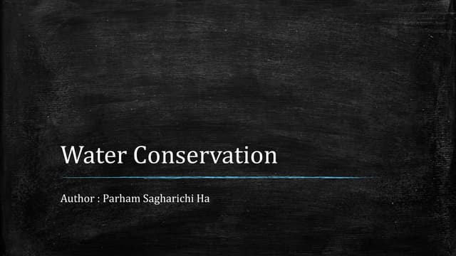 Water Conservation ppt presentation | PPT