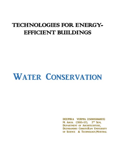 Water Conservation ppt presentation | PPT