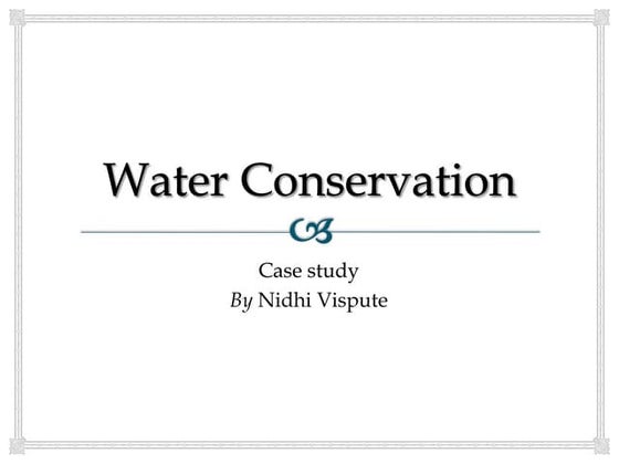 Water conservation ppt | PPT