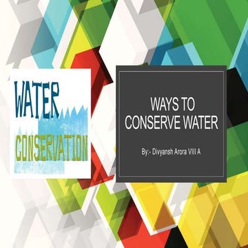 Water conservation ppt | PPTX