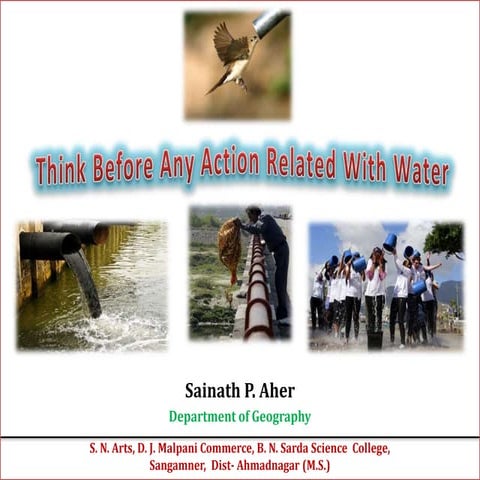 Water conservation : Aher Sainath | PPTX