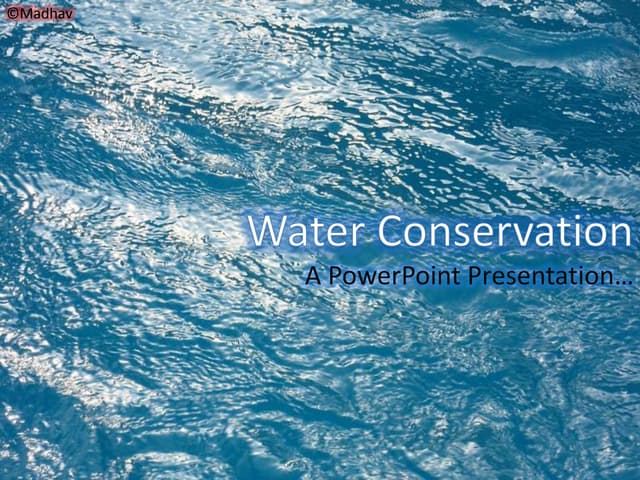 Water Conservation ppt presentation | PPT