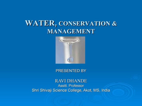Water conservation ppt | PPTX | Home Appliances | Home & Garden