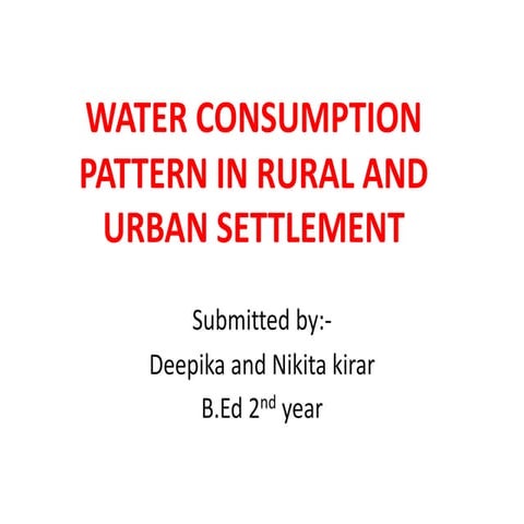 Water consumption pattern | PPTX