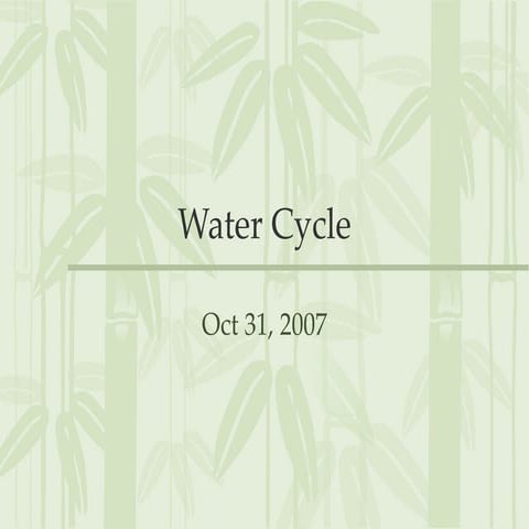 Water cycle | PPT