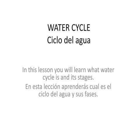 The Water Cycle: English and Spanish | PPTX
