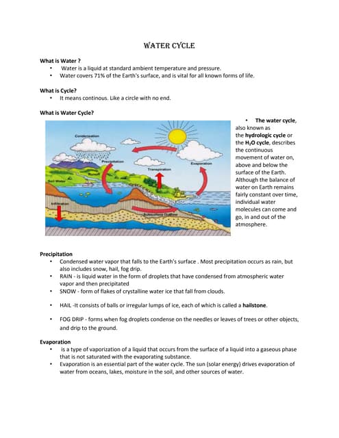 Hydrological cycle powerpoint presentation | PPT