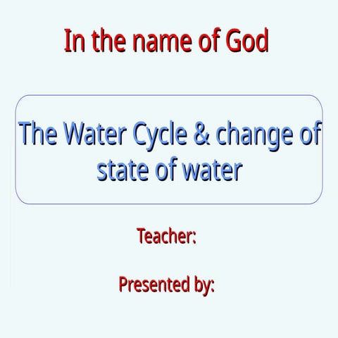 The water cycle ppt | PPT
