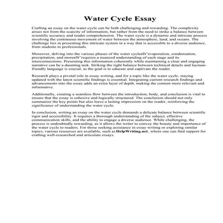 Water Cycle Essay | PDF
