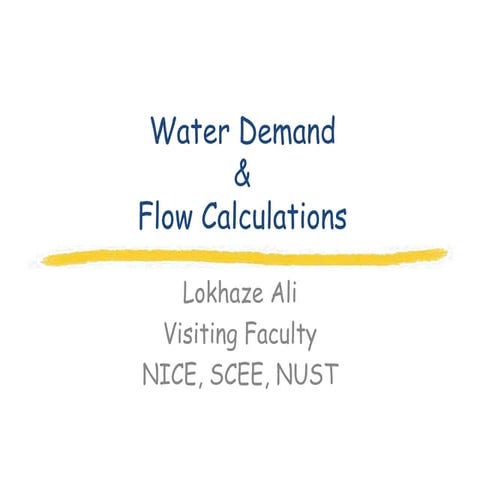 Water Demand & Flow Calculations | PPTX