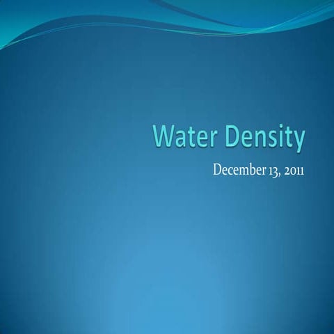 Density Of Water From The Ground Up Water Education Colorado