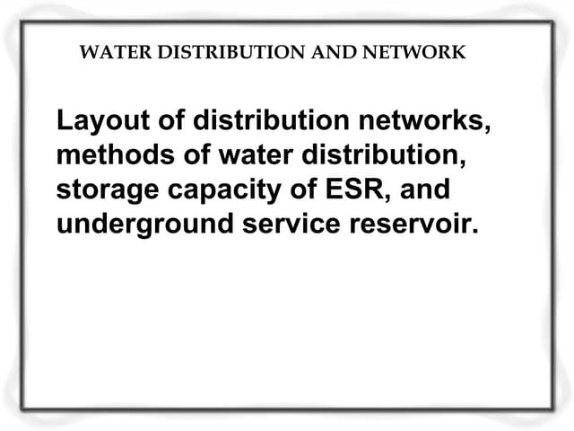 water supply system power point presentation | PPTX