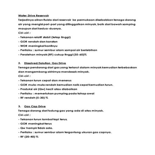 Water drive reservoir | DOCX